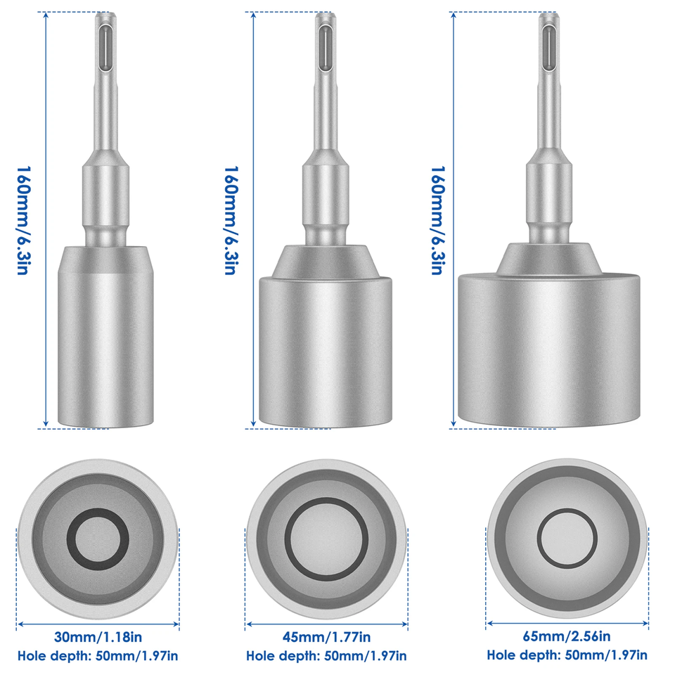 SDS plus Ground Rod Driver Steel Drill Bit Driver Wear Resistant Rotary ...