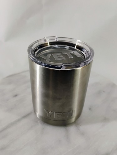 Yeti Rambler 10 oz Lowball Silver Tumbler Insulated Hot Or Cold With ...
