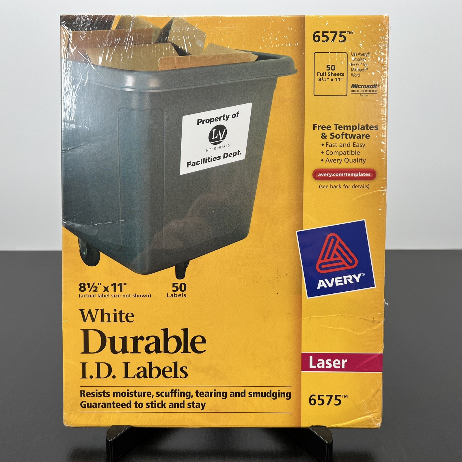 Avery 6575 Durable ID Labels 8-1/2 x 11 White 50 Labels (AVE6575) - NEW ...