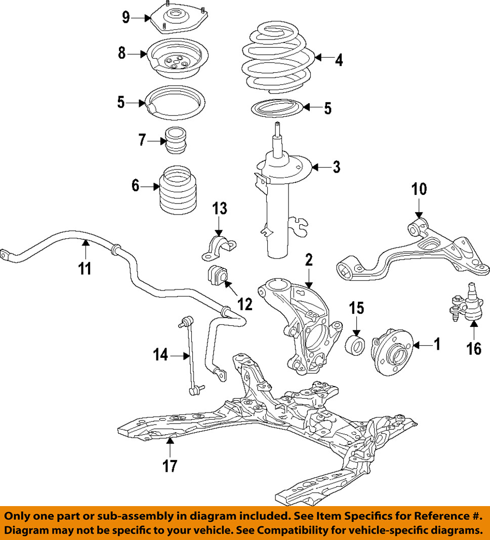 Honda OEM 2018 Accord Front Suspension-strut Mount 51670TVAA01 for sale ...