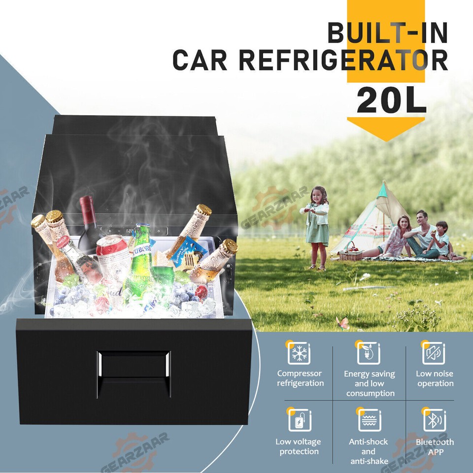 GEARZAAR 12 VOLT COMPRESSOR DRAWER FRIDGE 20L FOR CAMPERVAN MOTORHOME ...