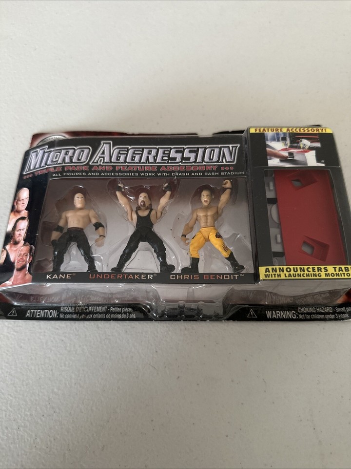 WWE Micro Aggression Triple Pack Kane, Undertaker, Benoit 2006 DAMAGED ...