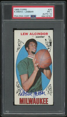 1969 Topps Basketball #25 Lew Alcindor Rookie Signed Auto PSA | eBay