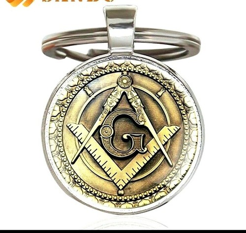 Freemasonry Masonic Keychain with Glass Center Key Ring / Chain | eBay