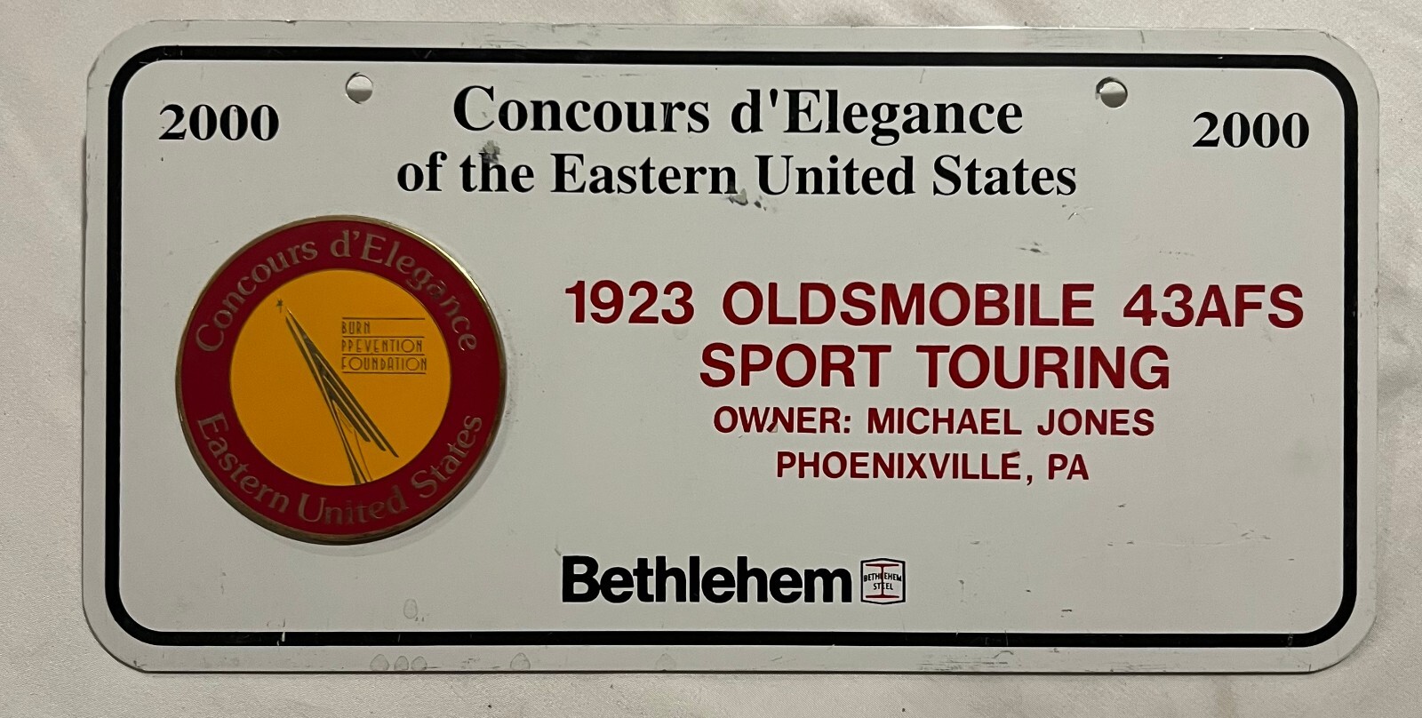 LICENSE PLATES COLLECTOR 2000 1923 OLDSMOBILE 43 AFS SPORT TOURING ...