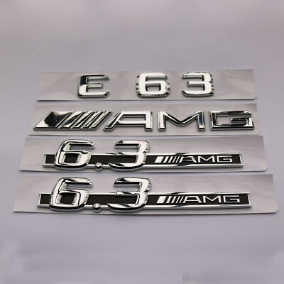 E63 + AMG + 6.3 AMG Letters Trunk Embl Badge Sticker for 2018 Mercedes ...