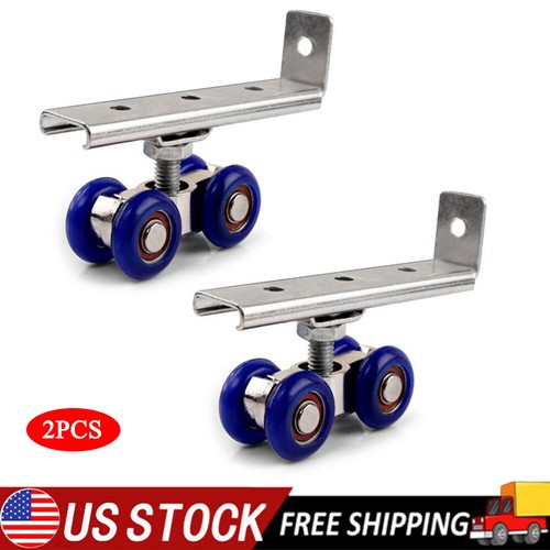 2pcs 4-Wheel Metal Sliding Track Pocket Door Roller Wheel Set Hanger ...