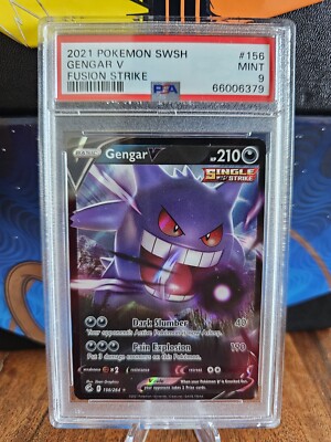 2021 Pokemon Fusion Strike Gengar V 156/264 - PSA 9 Mint 2021 Pokemon Fusion Strike Gengar V 156/264 - PSA 9 Mint