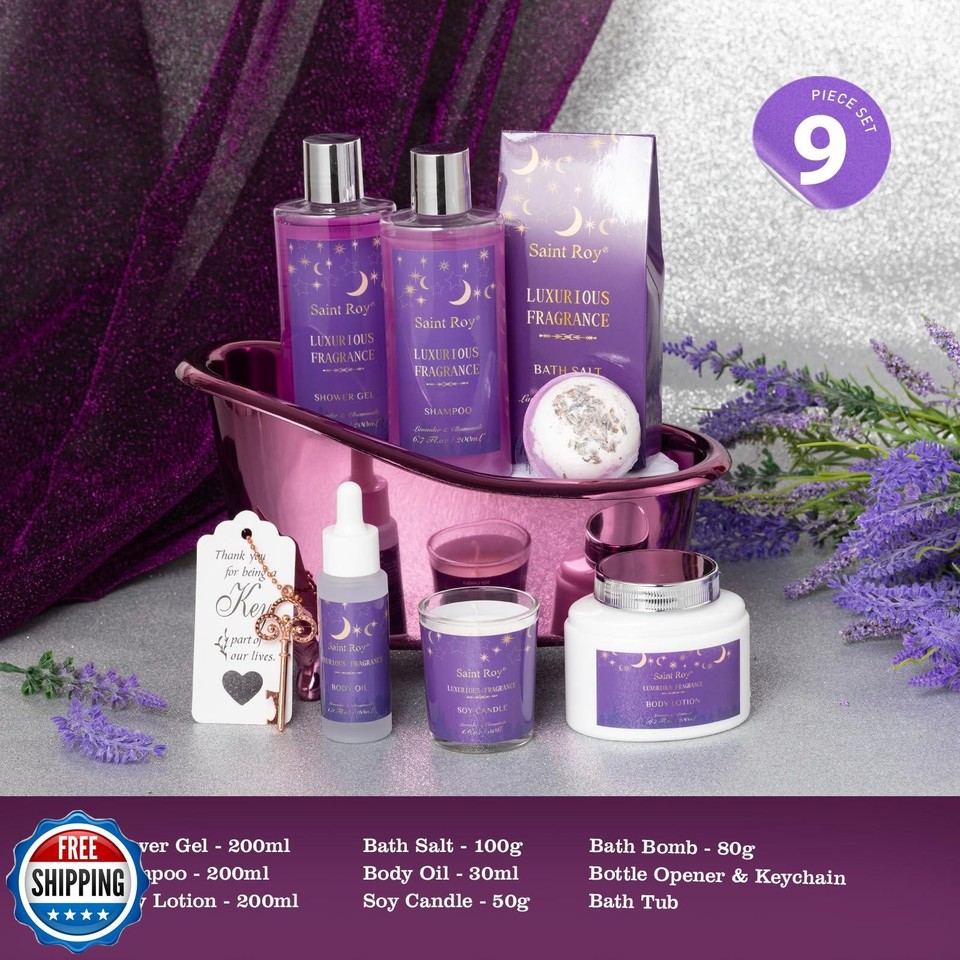 Bath Basket Spa Kit Spa Gifts for Women, Luxury Bath and Body Bas | eBay