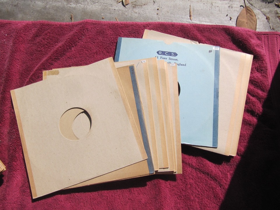 21x British Style Oversized 10 3/8" RECORD SLEEVES 78 RPM Storage Okeh ...