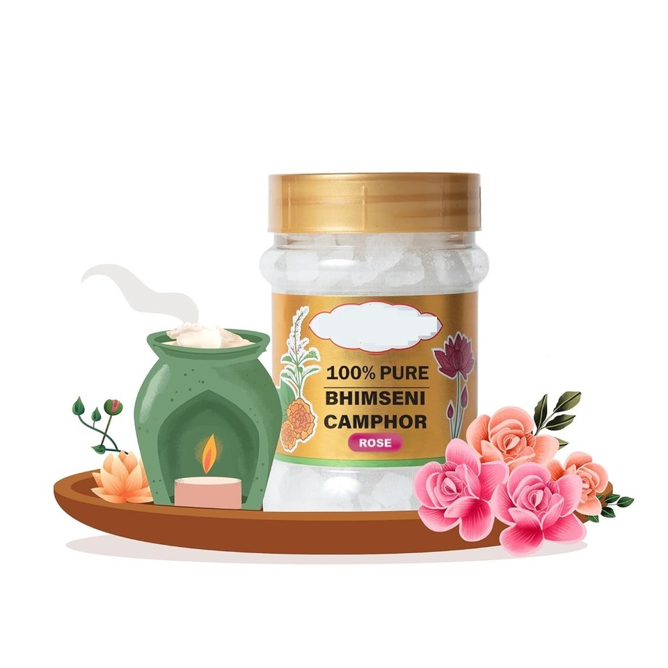 MGLM Bhimseni (Rose) Solid Camphor Kapoor/Kapur For Puja, Aromatherapy ...