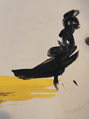 Original Watercolor Painting Bicycle Rider Racing Abstract Outsider Art ...
