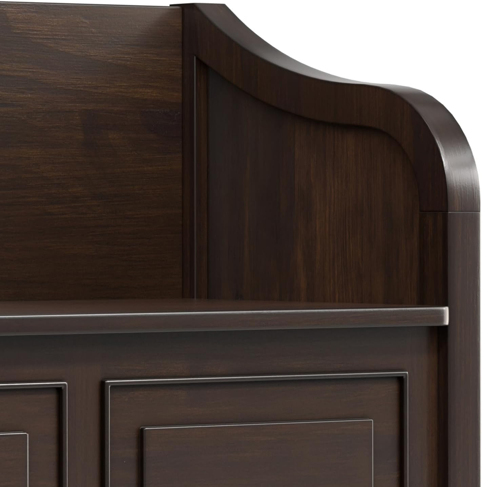 Connaught Entryway Storage Bench - 56 Inch Wide Solid Wood Wide Storage ...