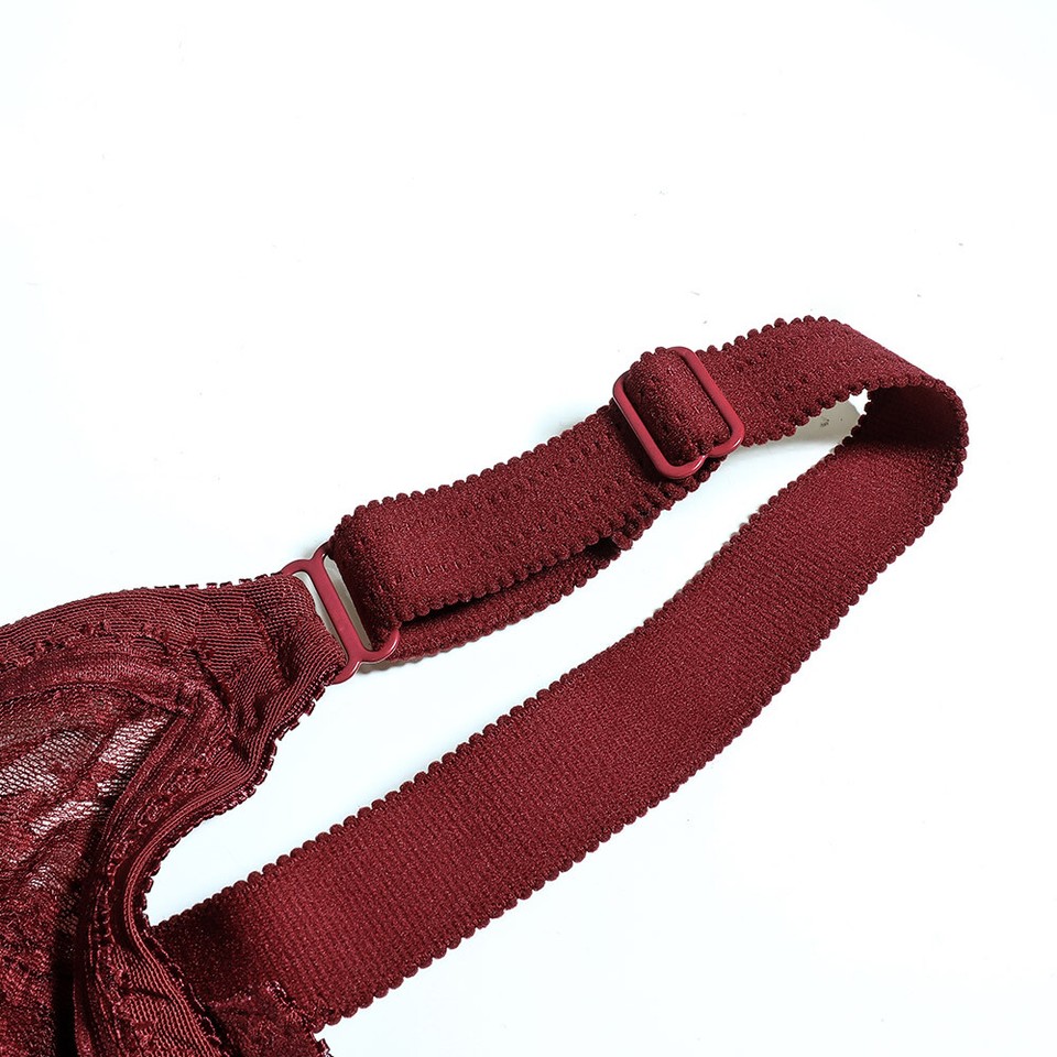 Full Coverage Bralette Wirefree All-Around Comfort Bra Floral Lace Plus ...