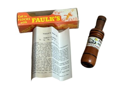 Vintage Wooden Faulk's Goose Call CH-44 Lake Charles LA. 1955-61 World ...