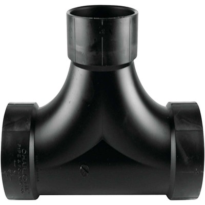 Charlotte Pipe 4 In. Hub x Hub x Hub Two-Way ABS Cleanout Tee ABS 00448 ...