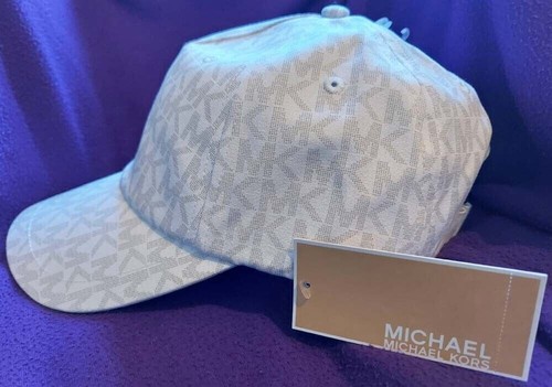 $68 Michael Kors Unisex Logo MK Adjustable Cap White One Size NWT | eBay