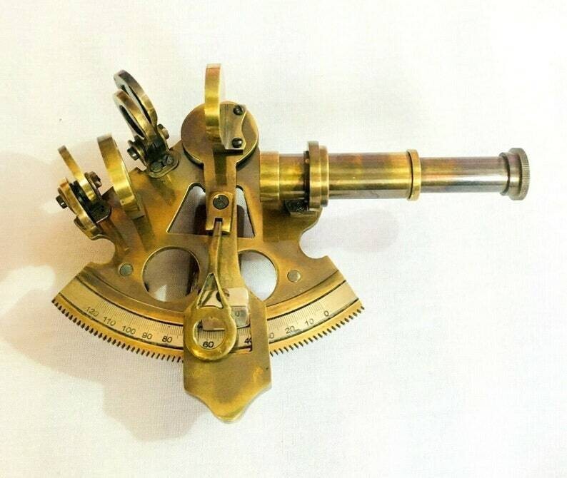 Handmade Solid Brass Mini Antique Sextant Nautical Astrolabe Ship ...