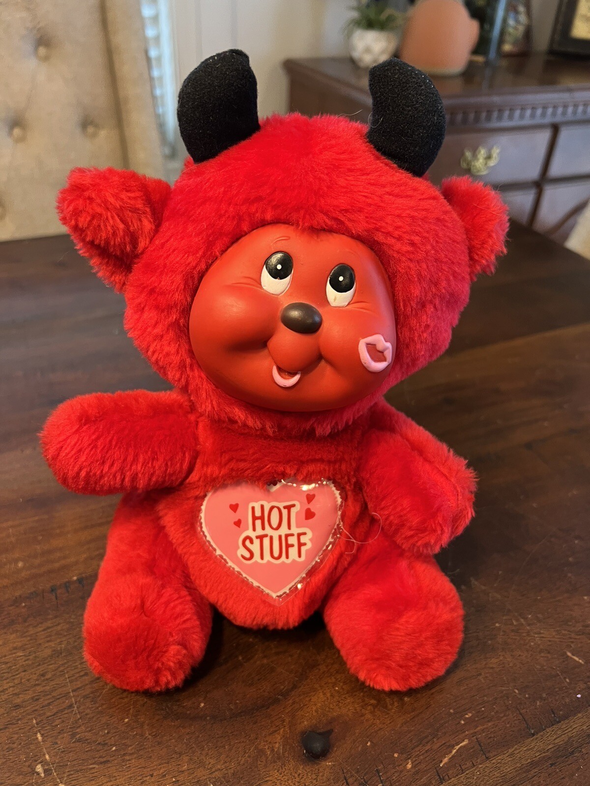 Vintage Hot Stuff 11” Plush Devil Vinyl Face Taiwan Valentines RARE ...