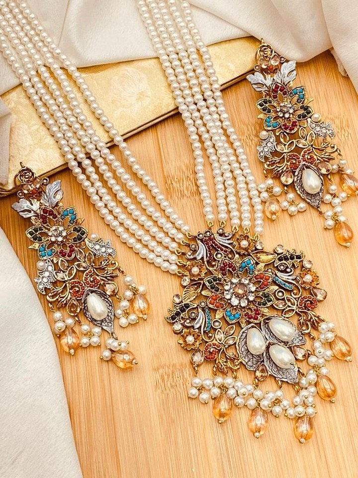 Royal Rani Mala Haar with Earrings Indian/Pakistani Bridal/Partywear 6 ...