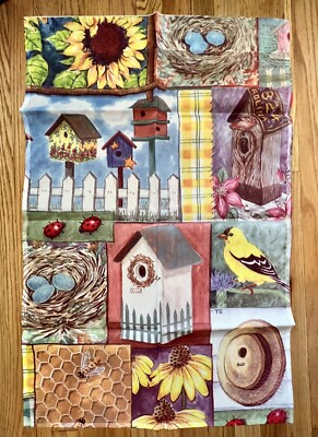 Vintage TOLAND Accent Banner Flag “Country Birdhouse” Outdoor Decor 23 ...