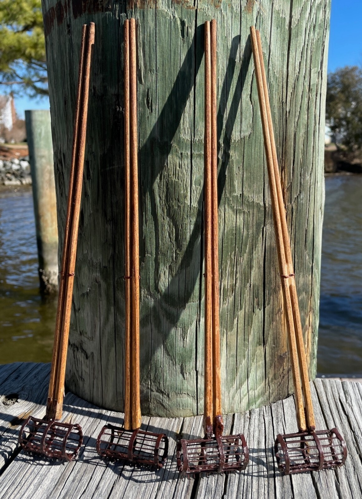 MINIATURE OYSTER TONGS, HAND TONGS, 13 IN. LONG, NAUTICAL ACCESSORY, 1: ...