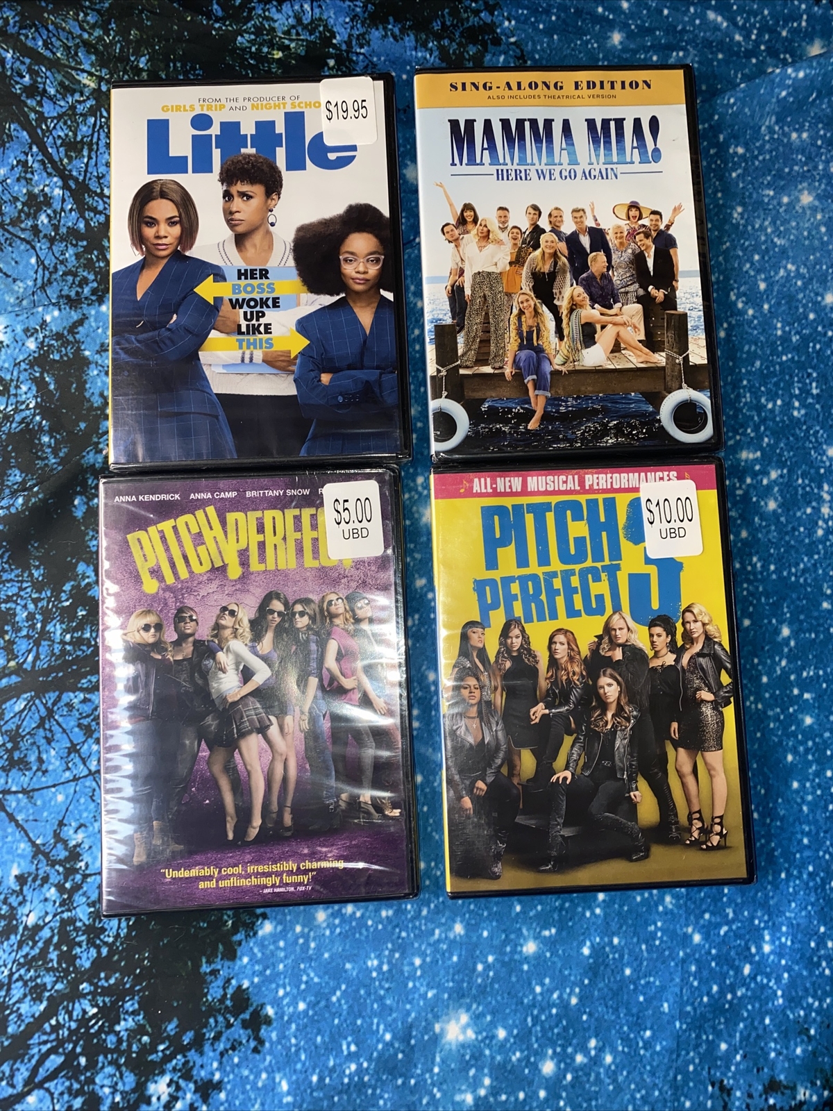 GIRLS NIGHT 4 DVD Bundle NEW Little, Mama Mia, Pitch Perfect, Pitch ...