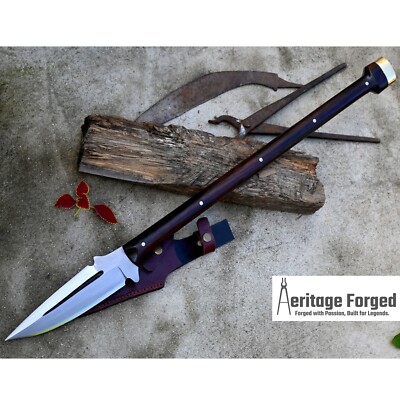 HUNTING SPEAR / hand forged spear /9 inches Long Blade spear/ throwing ...