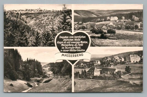 Masserberg Germany RPPC Heart Multiview Photo~Hildburghausen Thuringia ...
