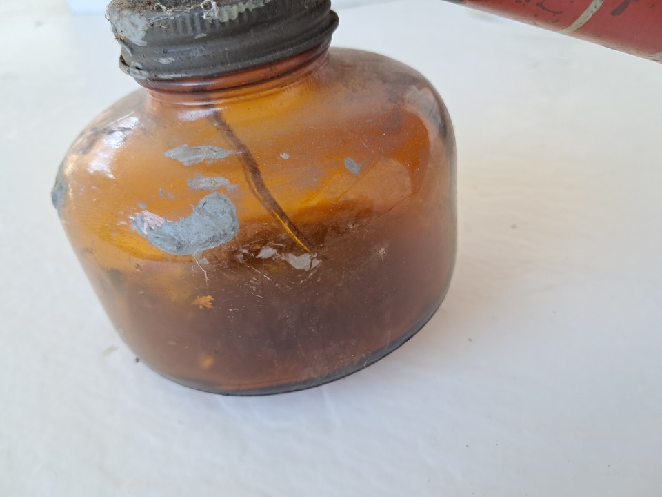 Vintage Insect Garden Bug Sprayer Blue Chapin with Amber Glass Jar Tank ...