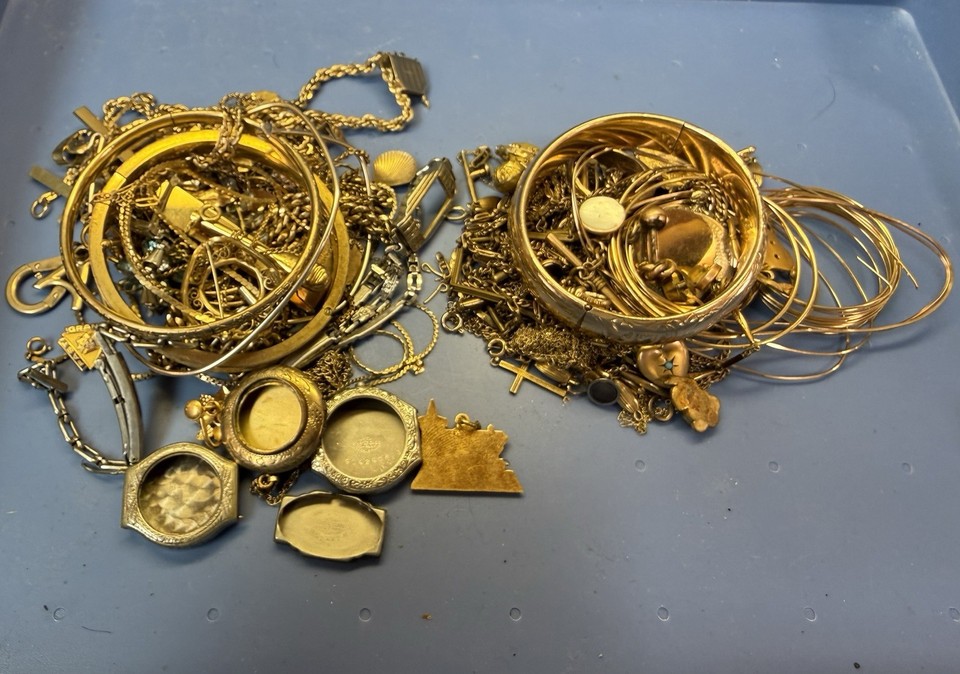 LARGE Lot Of Gold Filled 600+ Grams Watch Cases, Chains, Etc For Scrap ...