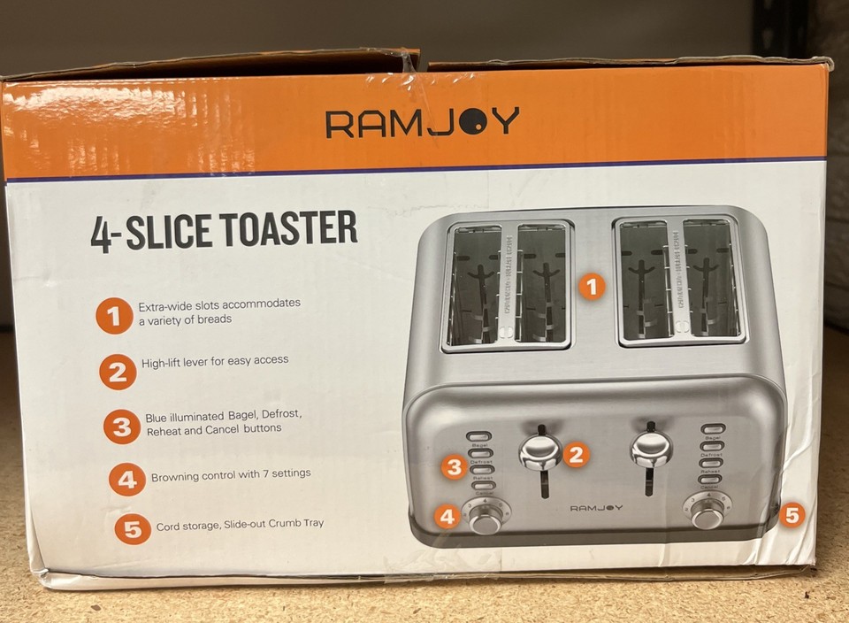 Toaster 4 Slice Dual Independent Controls Extra Wide Slot Toasters For ...