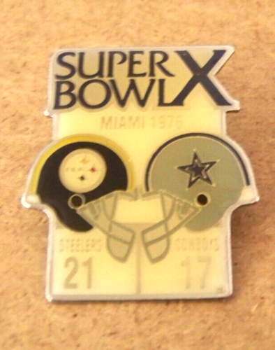 SB Super Bowl 10 X pin Pittsburgh Steelers vs Dallas Cowboys Starline ...