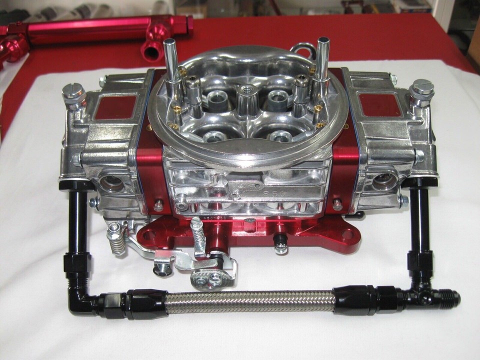 Braided AN8 Dual Feed Carb Fuel Line Double Pump Kit For 4150 Holley ...