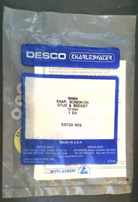 Desco 09846 Snap, Screw-on Stud & Socket 10MM | eBay