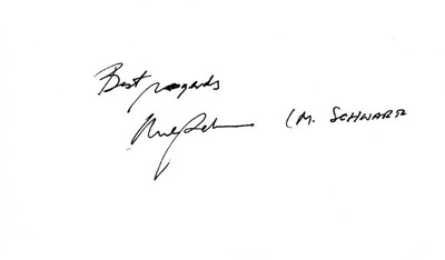 MELVIN SCHWARTZ - AUTOGRAPH SENTIMENT SIGNED | eBay