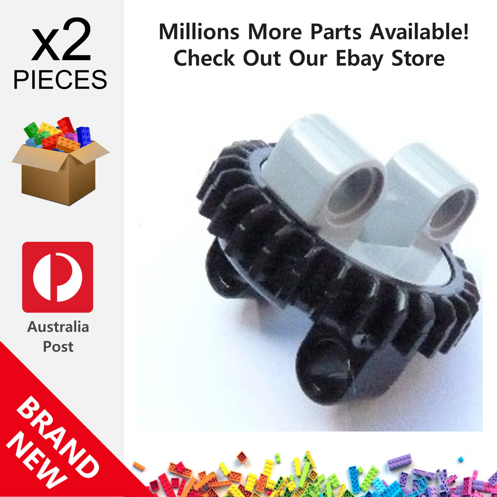 2x Genuine LEGO™ Light Grey Technic Turntable 28 Tooth with Black 99009 ...