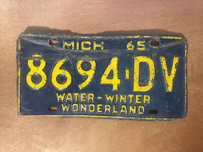 1965 Michigan Commercial License Plate # 8694 DV | eBay
