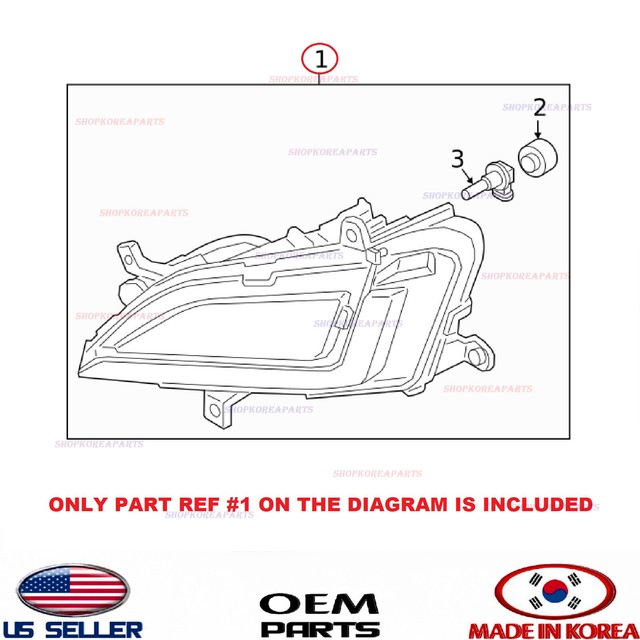 Genuine OEM Front Left Fog Light for Hyundai 92201D3600 for sale online ...