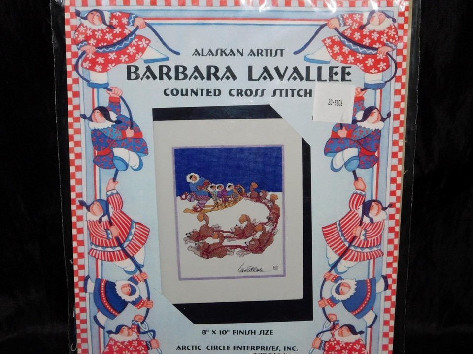 Alaska Artist Barbara Lavallee Dog Sled Mother Kids Cross Stitch Kit ...