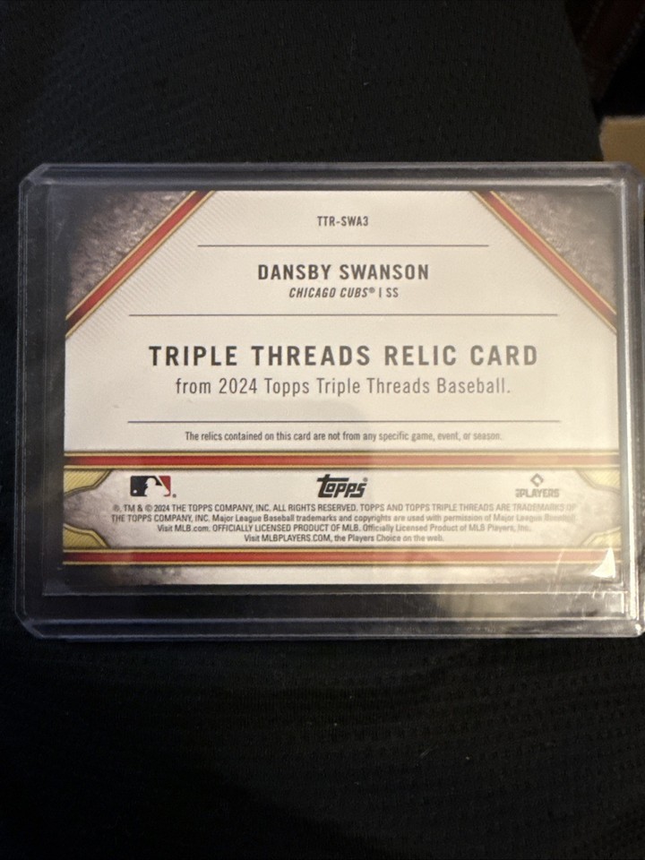 2024 Triple Threads Relics #TTR-SWA3 Dansby Swanson Cubs 05/27 | eBay UK