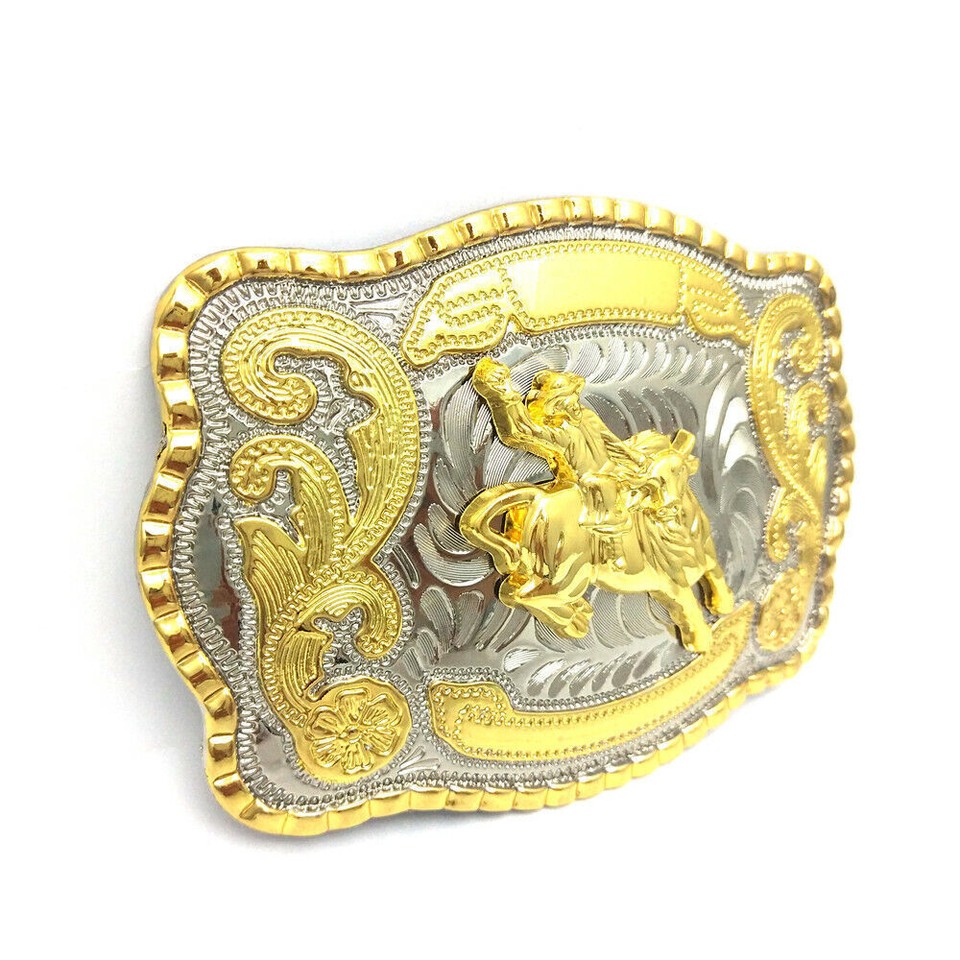 WESTERN SHINE BELT BUCKLE MEN BULL RIDE RODEO ANIMAL LONG HUGE RODEO ...