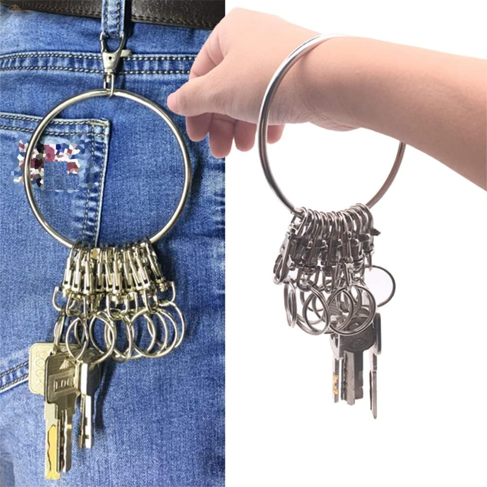 1PC Portable Metal Ring Key Organizer Holder with Swivel Clasps Janitor ...