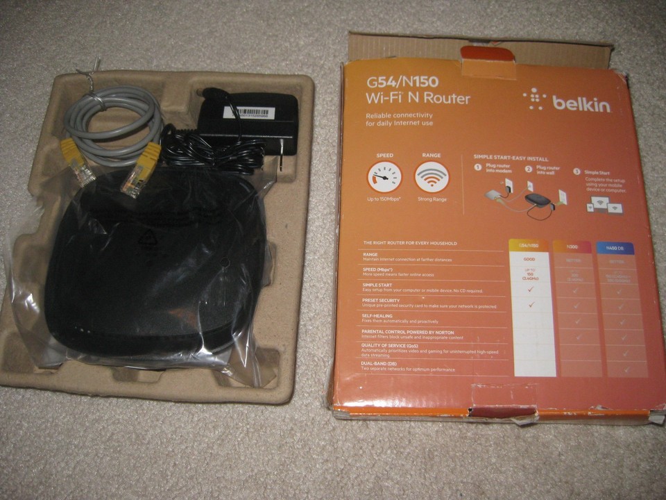 NIB Belkin G54 N150 WiFi N Router F9K1009 | eBay