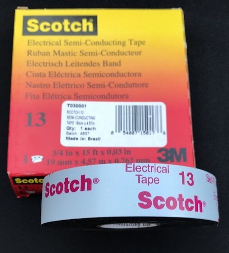 3M Scotch 13 Electrical Semi-Conducting Tape T030001 19mm X 4.57M (3/4 ...