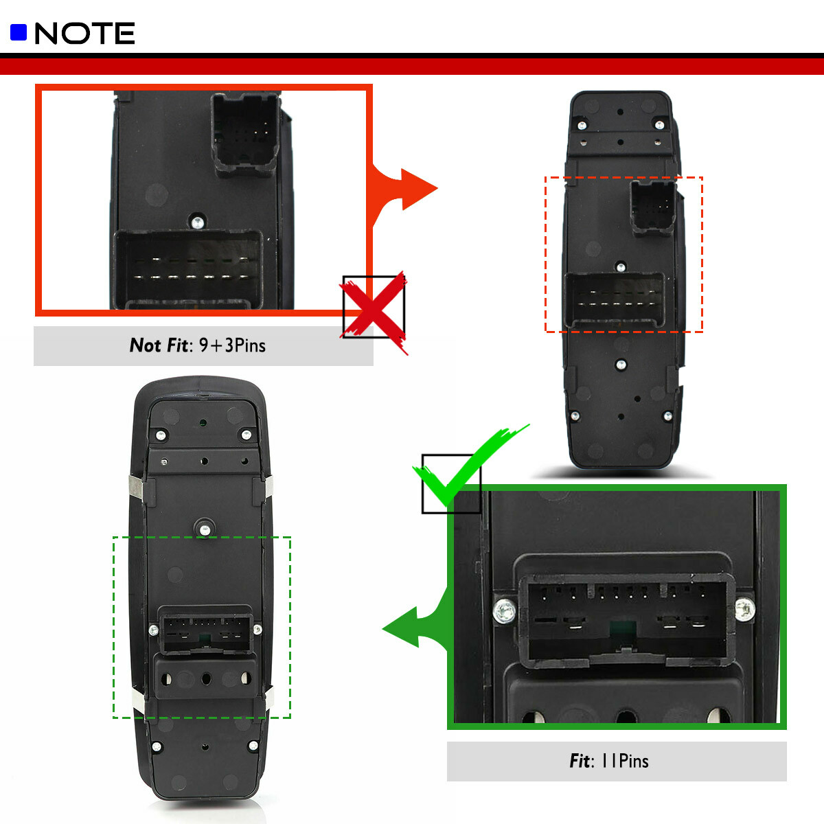 Dual Auto Window Switch for Dodge Journey Dodge Charger Ram 1500 Front ...