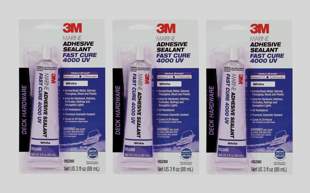 3 ~ 3M Auto Marine Adhesive Sealant Fast Cure 4000 UV White Bonds ...