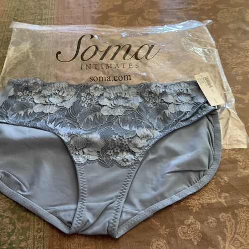 Soma Intimates Brianna Lace Hipster Size Large NWT Blue Grey | eBay