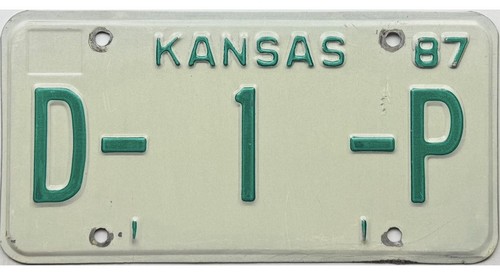 *99 CENT SALE* 1987 Kansas DEALER License Plate #1 NUMBER ONE No ...