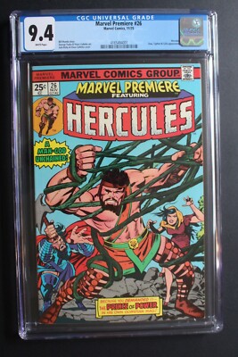 MARVEL PREMIERE #26 first Solo HERCULES MCU! 1975 KIRBY Zeus 1st CYLLA ...